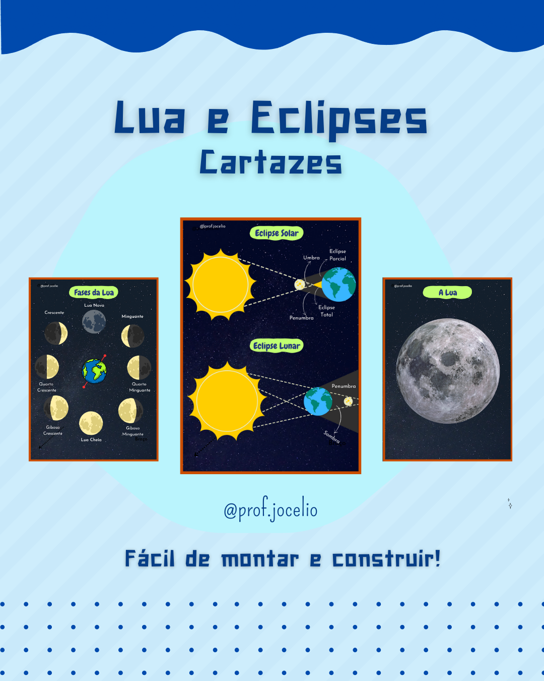A Lua e os Eclipses – Cartazes – Sua Loja de Atividades Pedagógicas – Prof. Jocélio